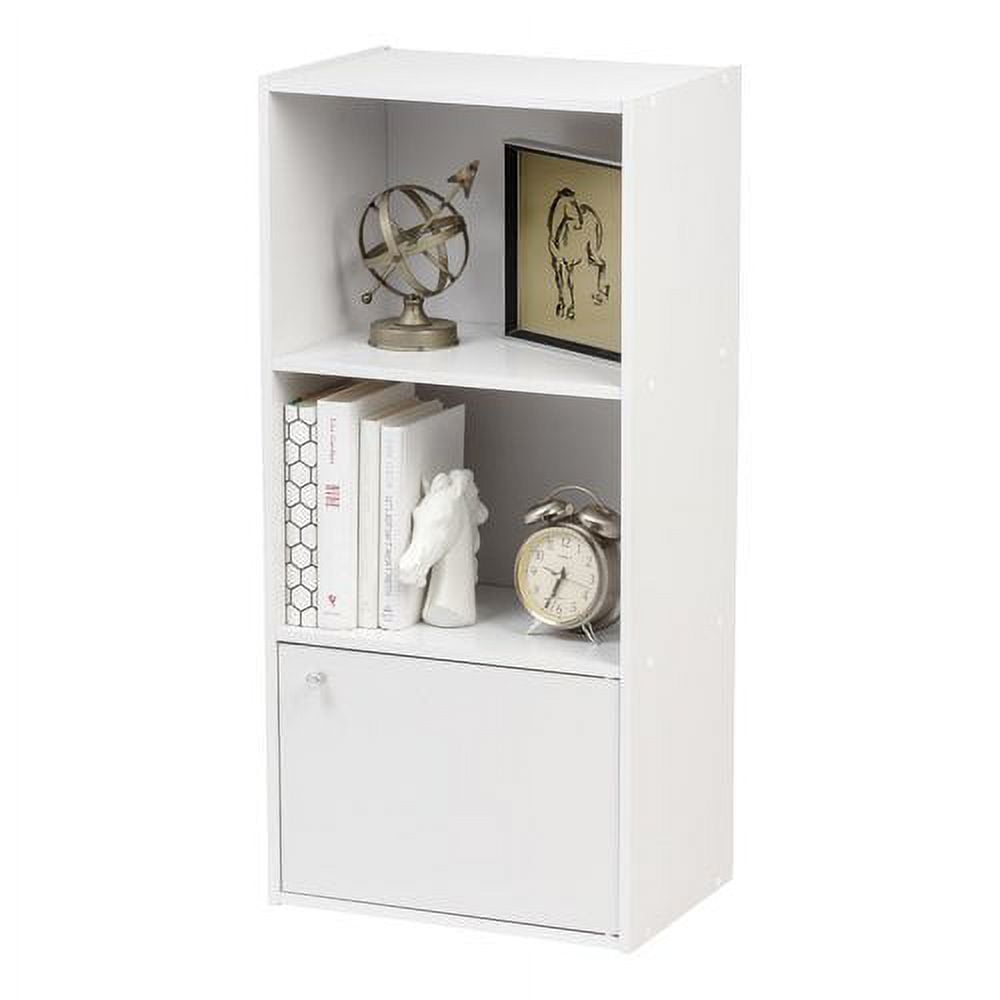 IRIS 3-Tier Wood Storage Shelf with Door, White - Walmart.com