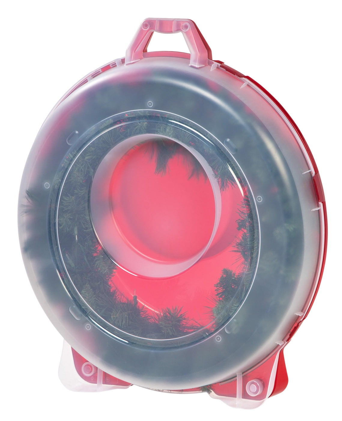 IRIS 30" Wreath Storage Container Box, Clear/Red - Walmart.com