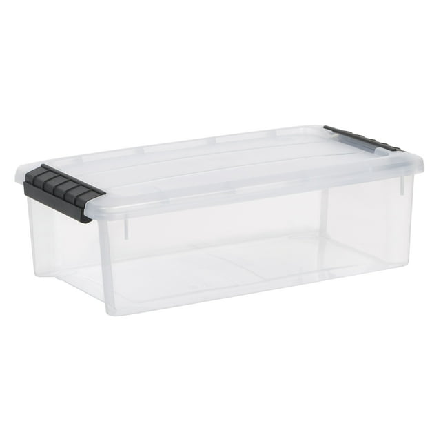 IRIS 5.8 Qt. Stack & Pull ® Plastic Storage Bins with Lids, Clear ...
