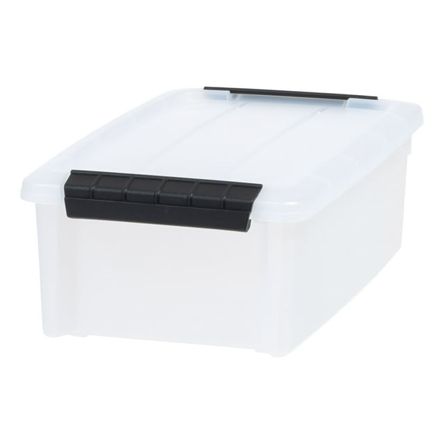 IRIS 5.8 Qt. Stack & Pull ® Plastic Storage Bins with Lids, Pearl ...