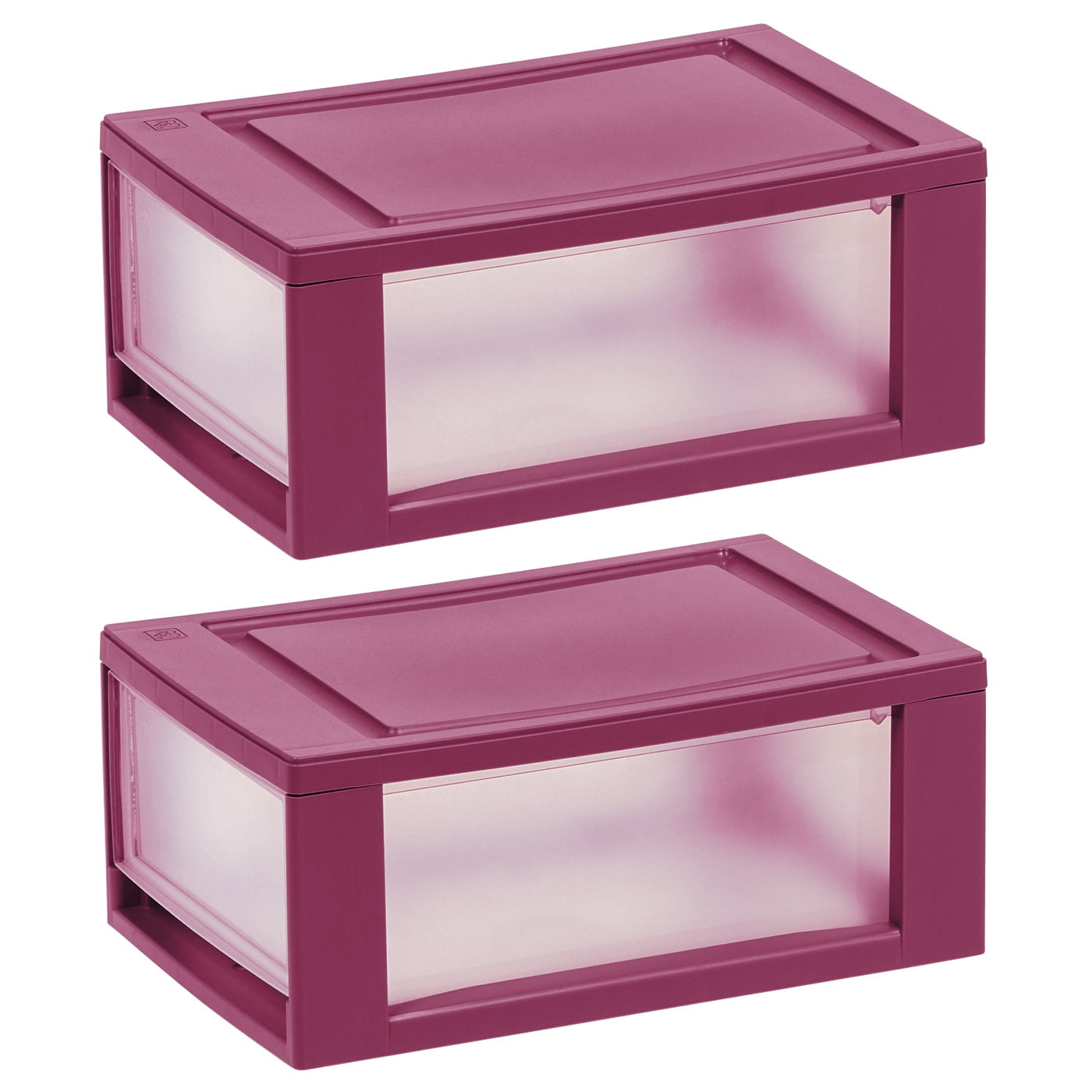 IRIS 6 Qt. (1.5 gal.) Stackable Plastic Storage Drawer, Plum Purple ...