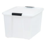 IRIS USA, 60 Quart Stack & Pull™ Plastic Storage Box with Buckles ...