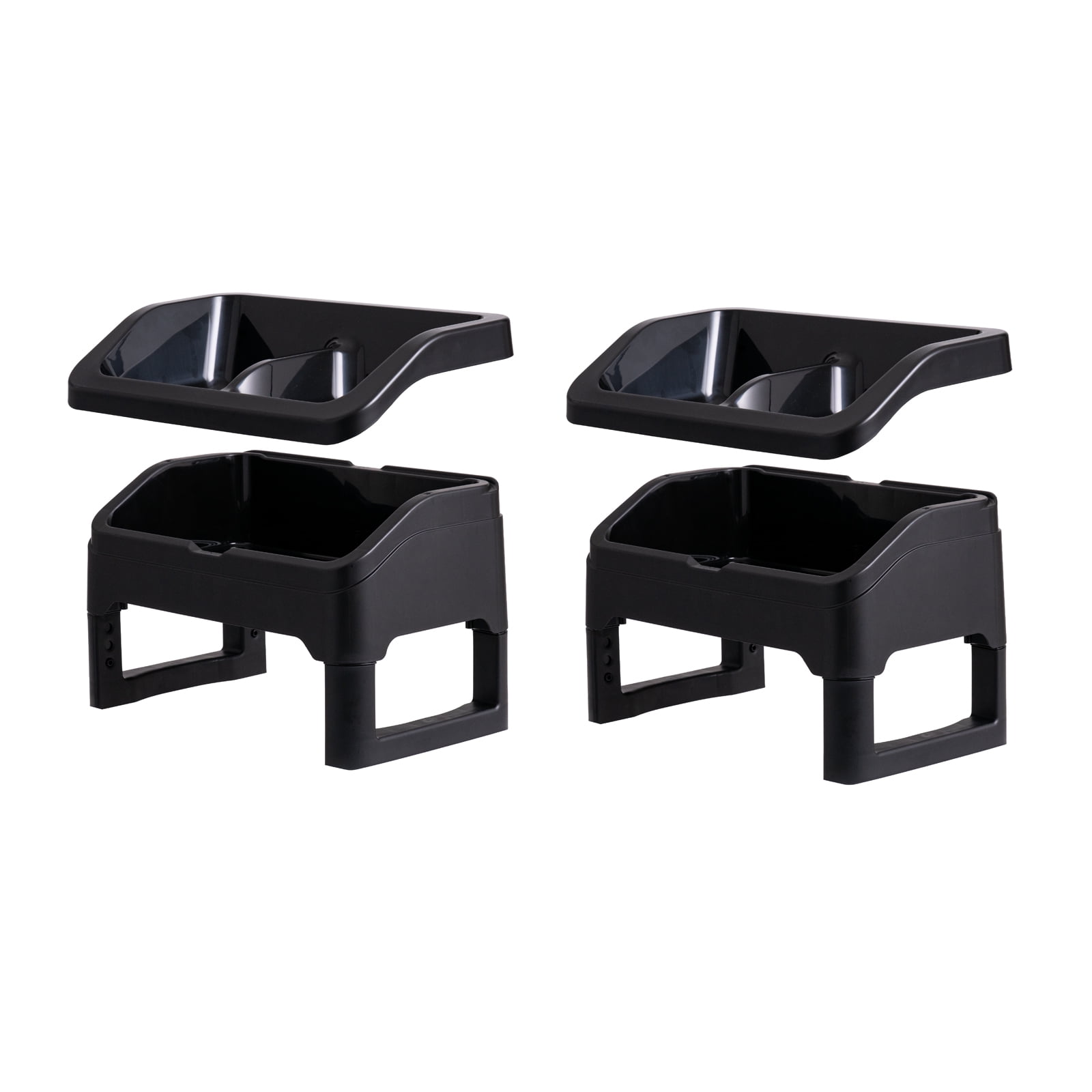IRIS Adjustable Elevated Pet Feeder, Black, 2 Pk - Walmart.com