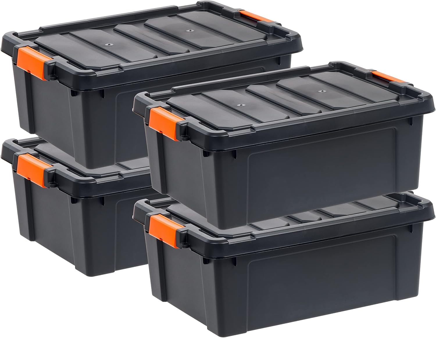 IRIS Heavy Duty Plastic Storage Bins with Durable Lid and Secure ...