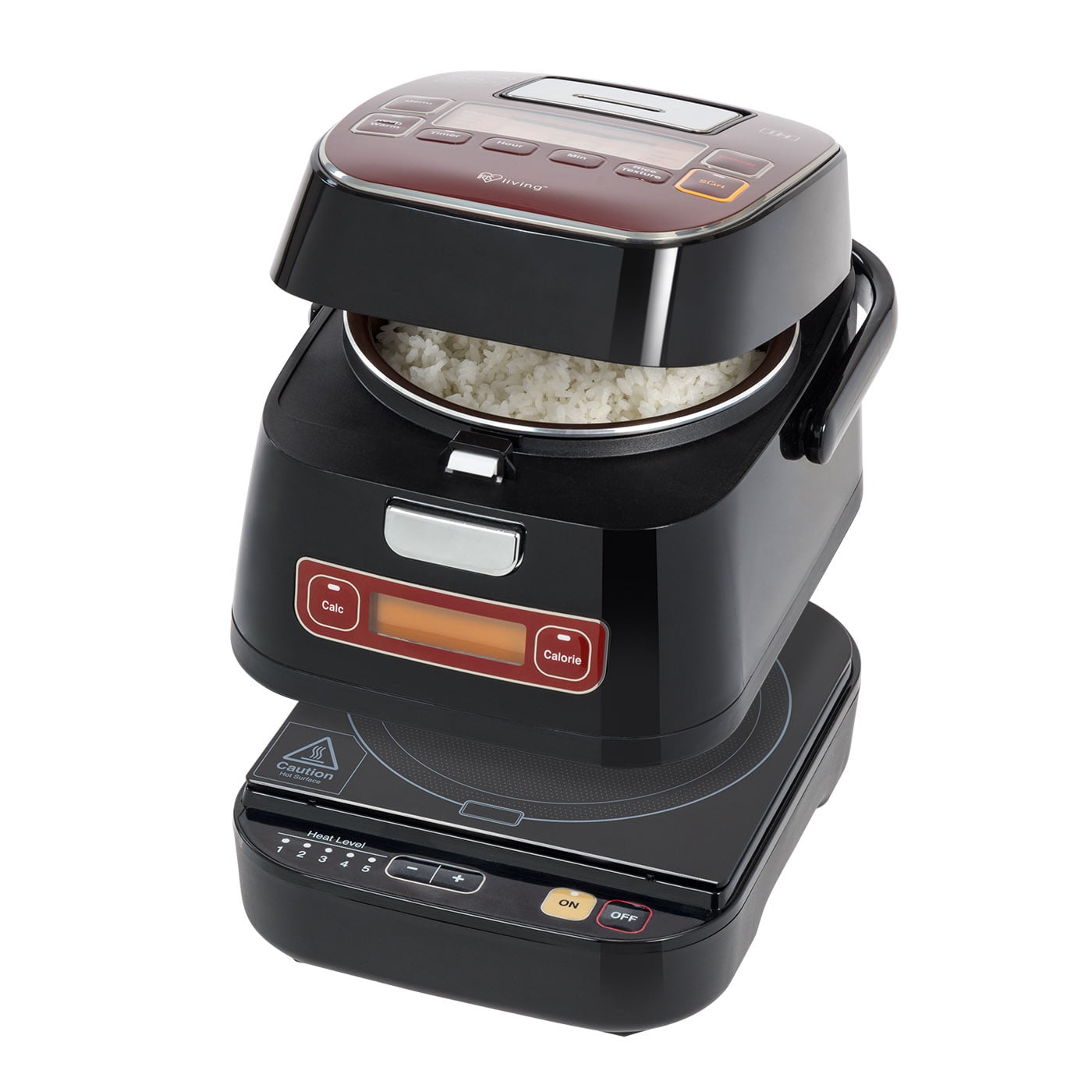 IRIS LIVING Rice Cooker and Induction Cooktop 2-in-1,3-Cup (Uncooked ...
