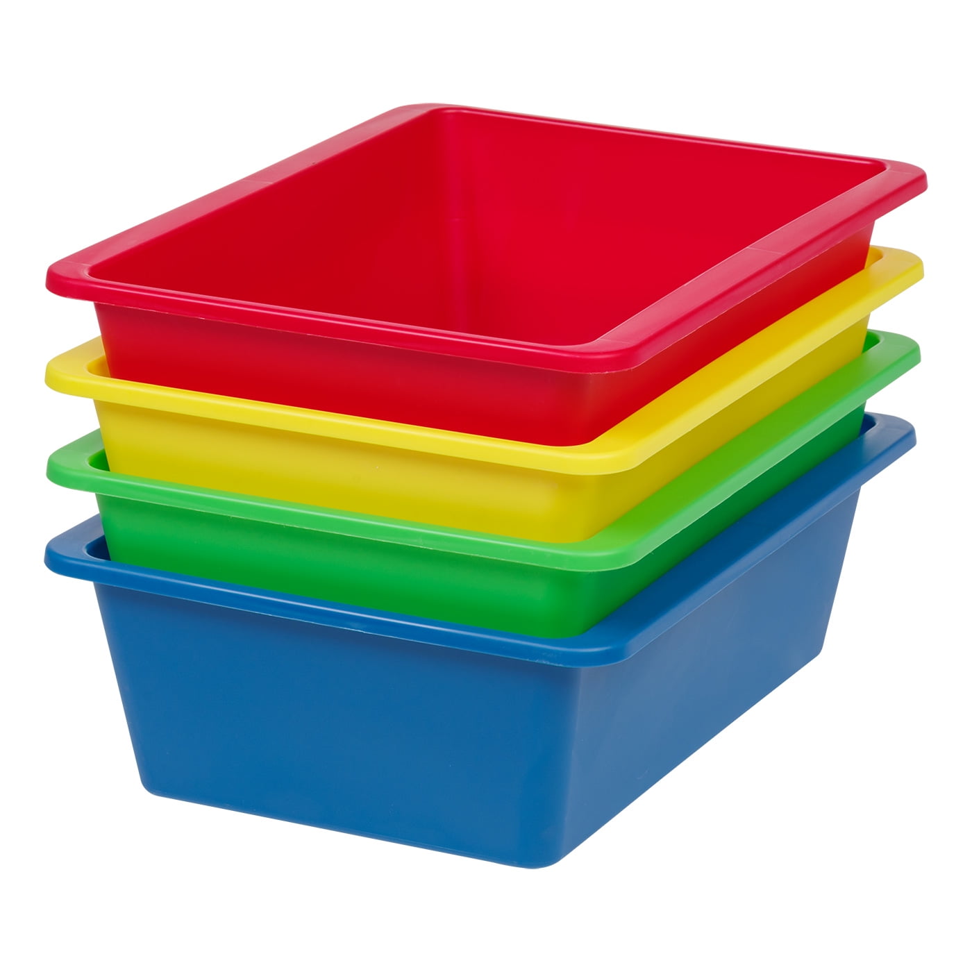 IRIS Large Multi-Purpose Plastic Bins, 4 Pack, Primary - Walmart.com