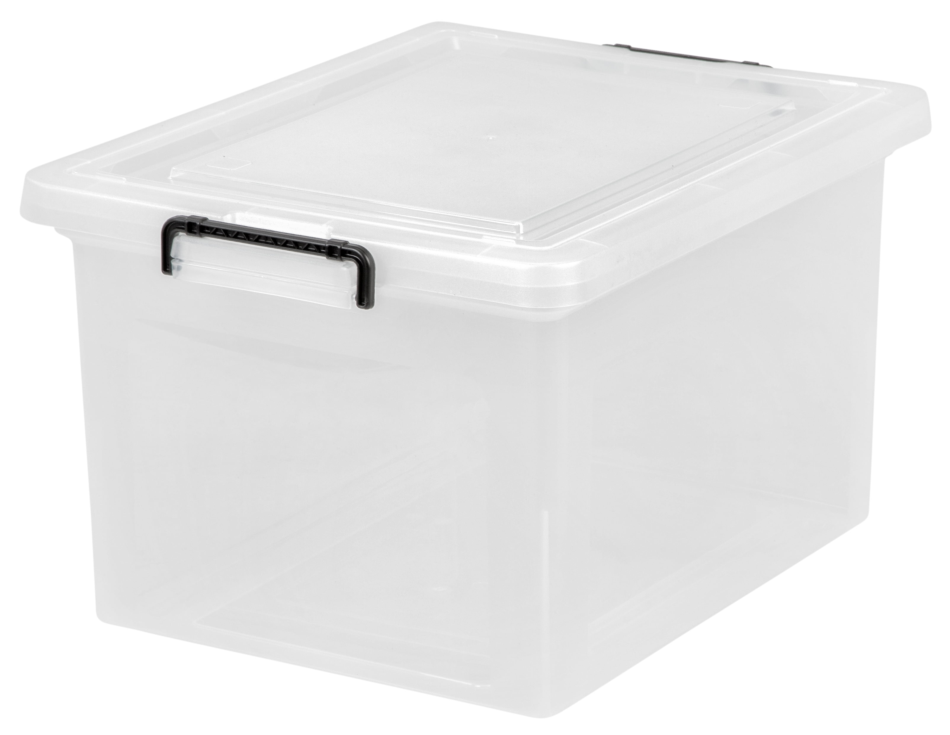 Iris Letter And Legal Size File Box With Buckle 6 Pack Clear