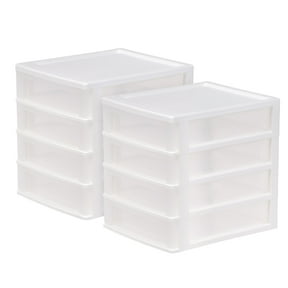 IRIS Small 4-Drawer Compact Desktop Organizer, Stacking Desktop Unit ...