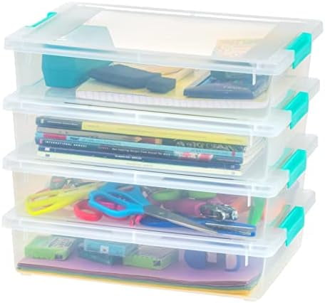 IRIS Plastic Storage Bins Containers with Lids, 4 Pack, Small Sensory ...