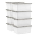 Iris Usa Large 17 Qt Clear Plastic Storage Bins With Lids Stackable