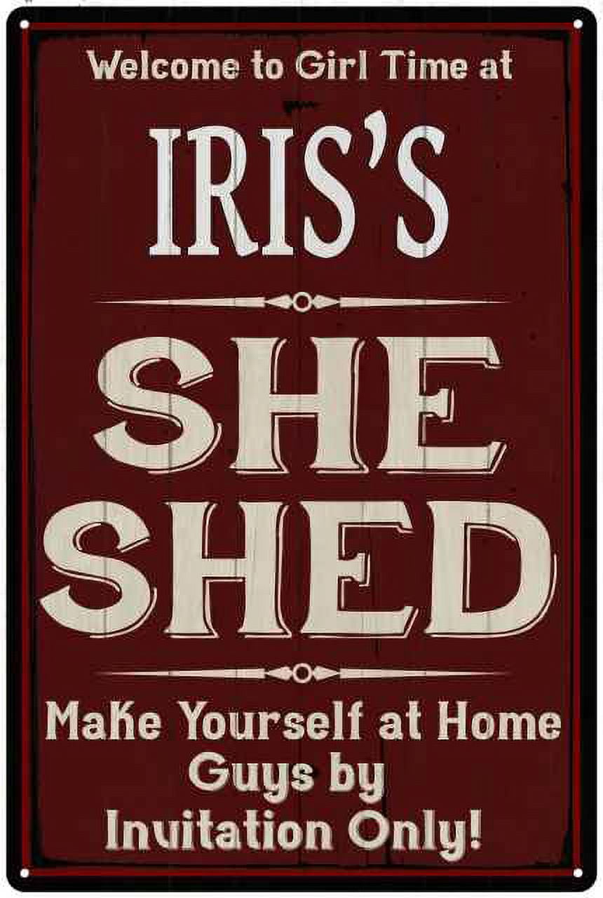 IRIS'S She Shed Red Sign Lady Cave Sign 16 x 24 Matte Finish Metal ...