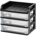 IRIS Small Plastic Storage Organizer, Three-Drawer Desktop System ...