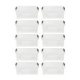 IRIS USA 10 Pack 12 Quart Stack & Pull™ Box Storage Bins, Clear - Walmart.com