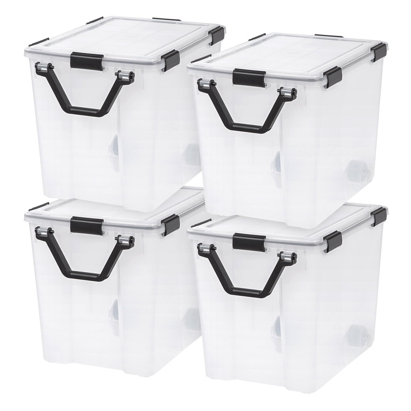 IRIS USA 4-Pack 106qt Weatherproof Wheeled Storage Bin with Seal Latch ...