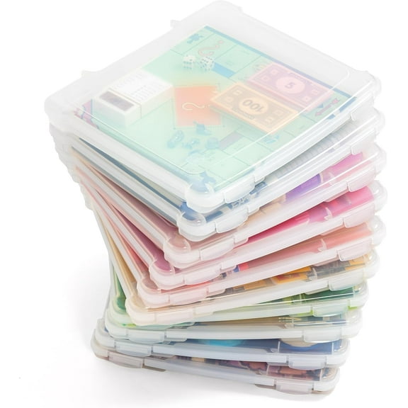 IRIS USA Board Game Storage Craft Organizer Box with Snap-Tight Latch ...