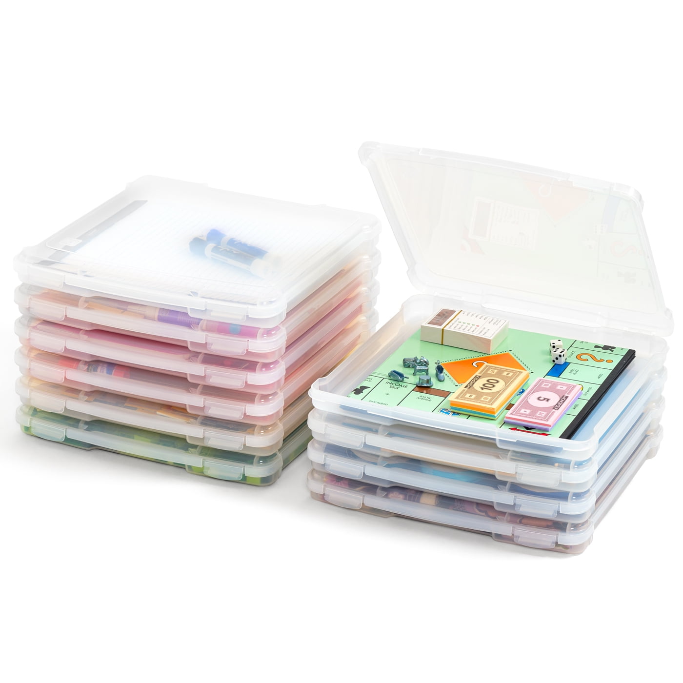 "IRIS USA Clear Craft Storage Boxes, 10Pack 8.5"" x 11"" Portable ...