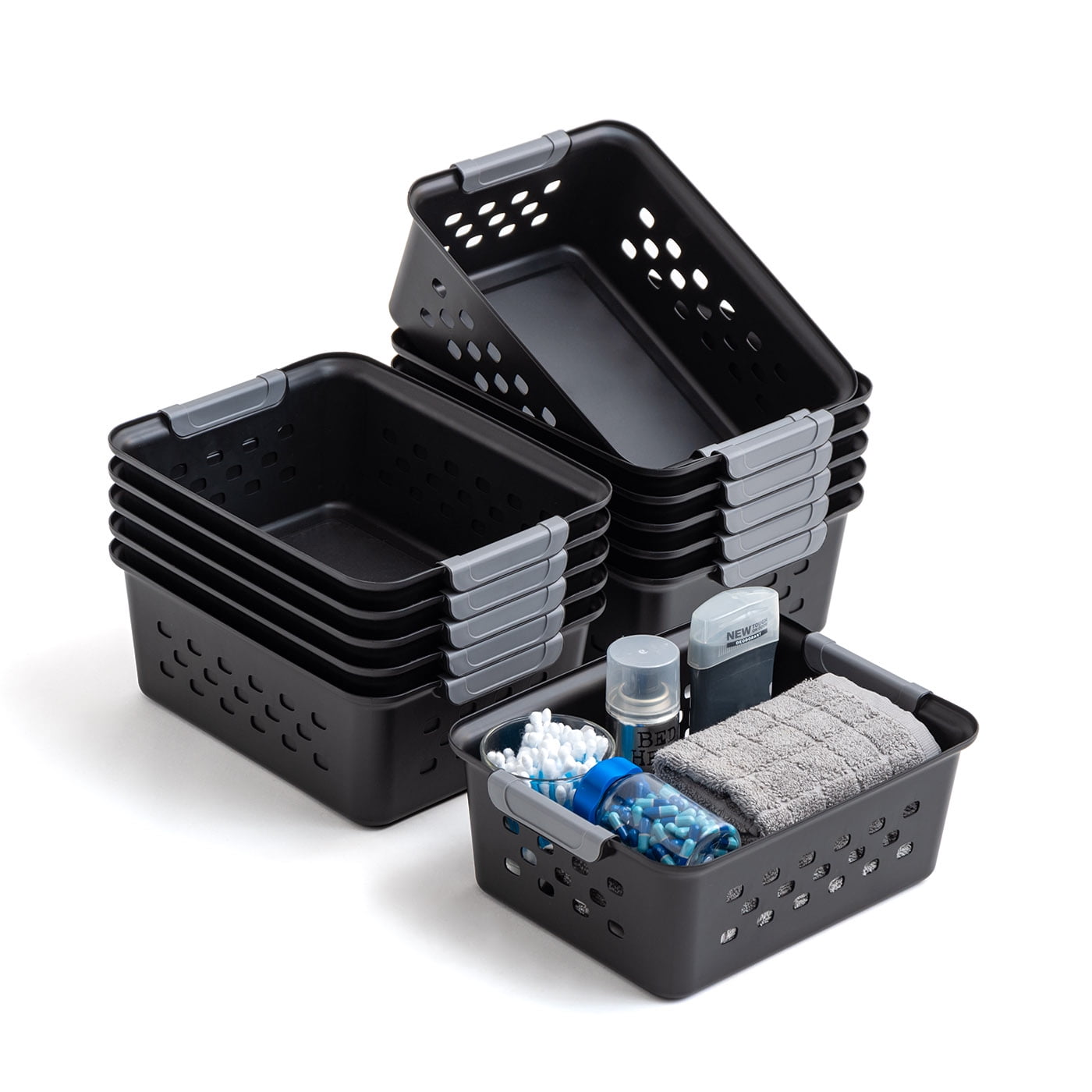 IRIS USA 12Pack Small Shelf Storage Basket Organizer for Pantries ...