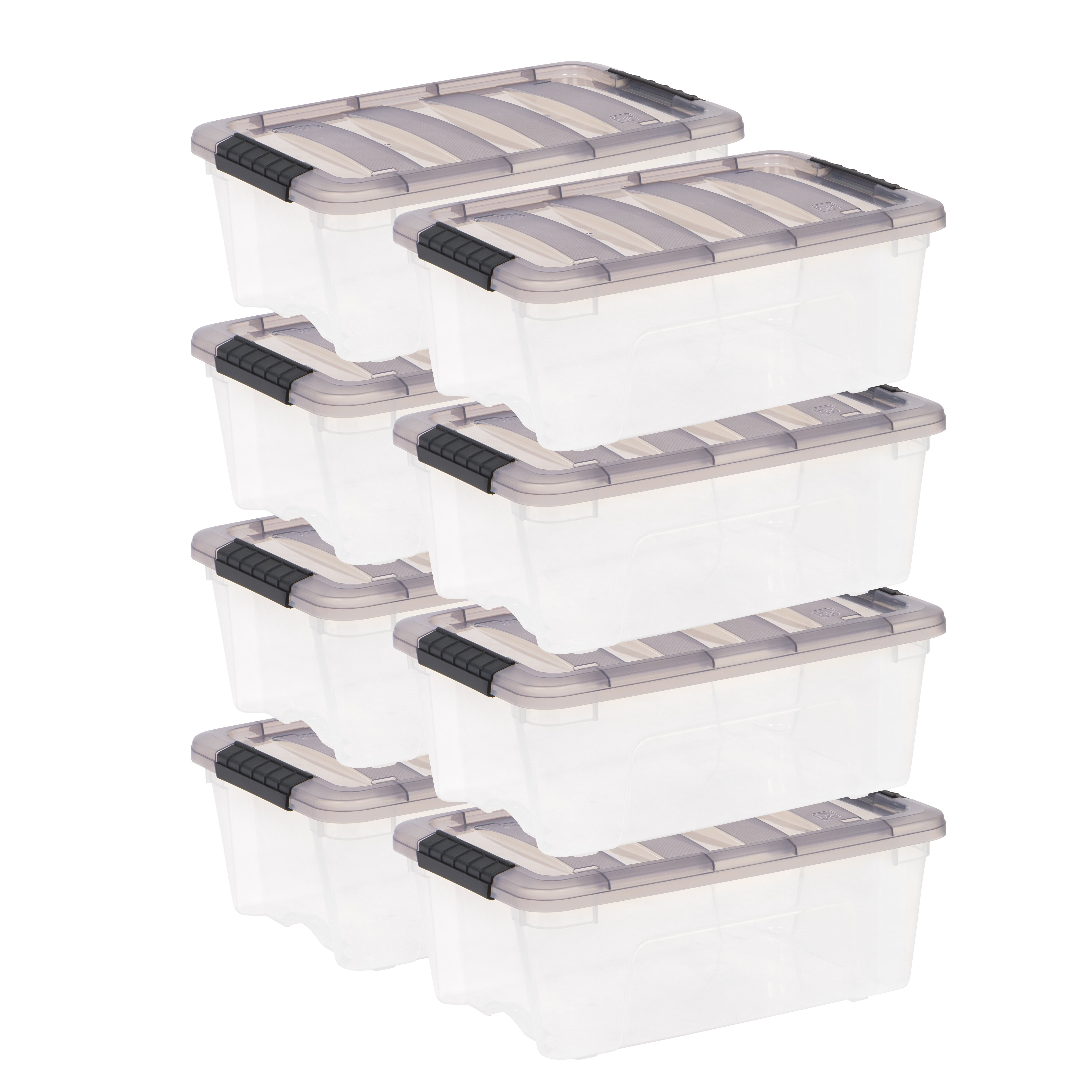 IRIS 13Qt.. Plastic Storage Bins with Lids, Clear, Latching, Stackable ...
