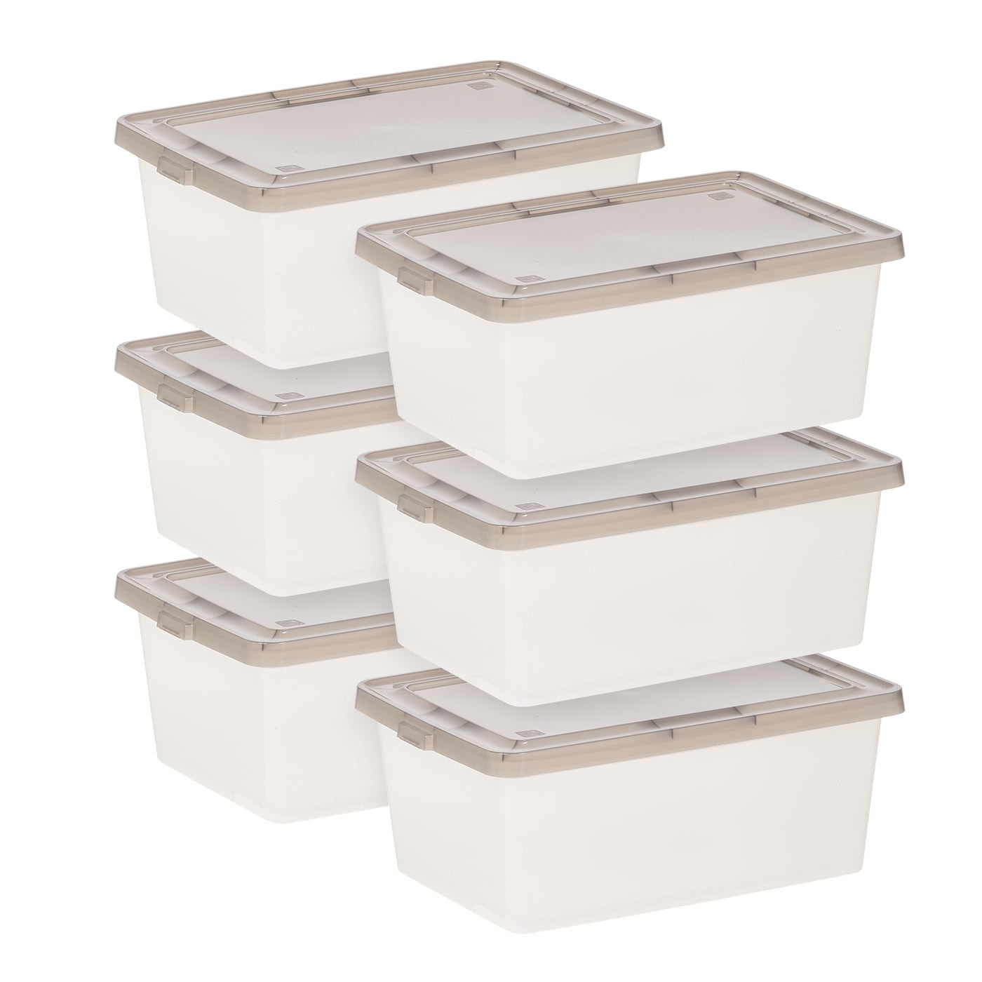 IRIS USA 14.5 Qt. Plastic Storage Bins with Lids, Clear, Stackable ...