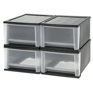 30 Qt. Plastic Drawer Storage Organizer Stacking Drawers, 2-Pack ...