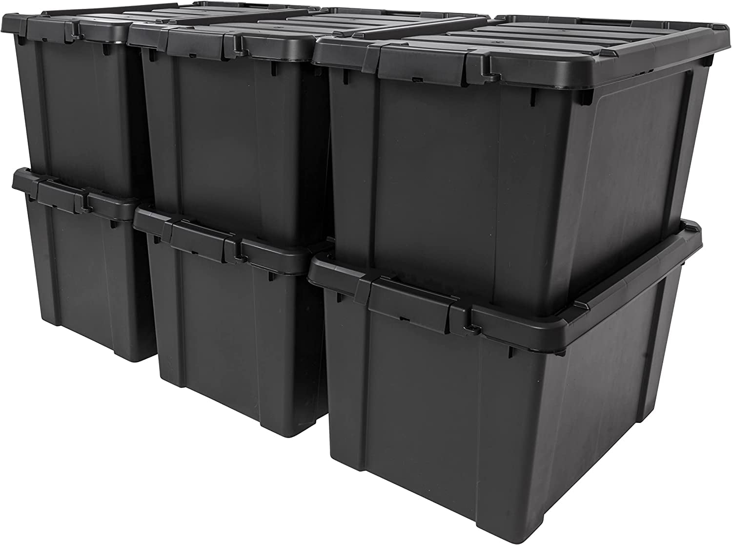 IRIS USA 19 Gallon Heavy-Duty Plastic Storage Totes with Latching ...