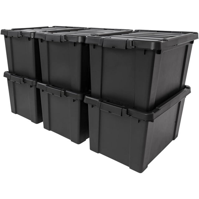 IRIS USA 19 Gallon Heavy-Duty Plastic Storage Totes with Latching ...