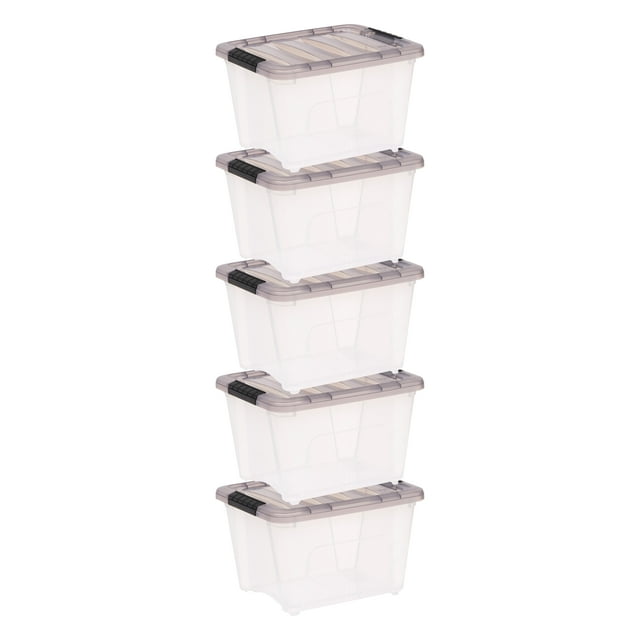 IRIS USA 20 Qt. Plastic Storage Bins with Lids, Clear, Latching ...