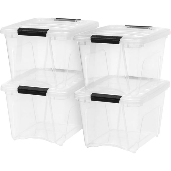 IRIS USA 13 QT Plastic Storage Box with Lid and Latches - 6 Pack - BPA ...
