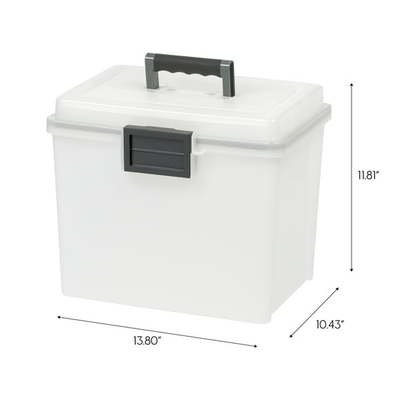 IRIS USA 19 Qt. WeatherPro File Box, Portable Plastic Letter Organizer ...