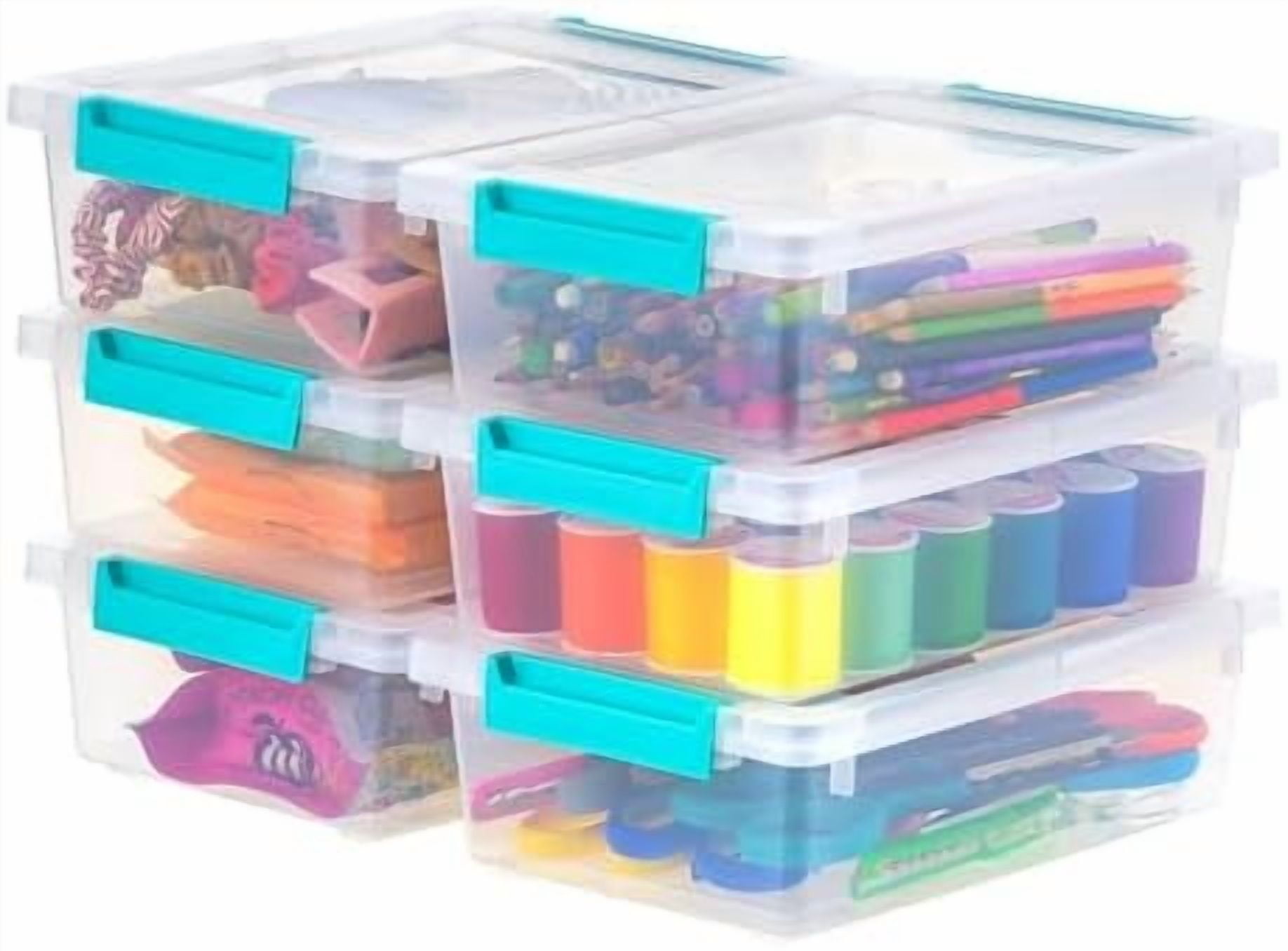 IRIS USA 2 Qt. Plastic Storage Bins Containers with Lids, 6 Pack, Small ...
