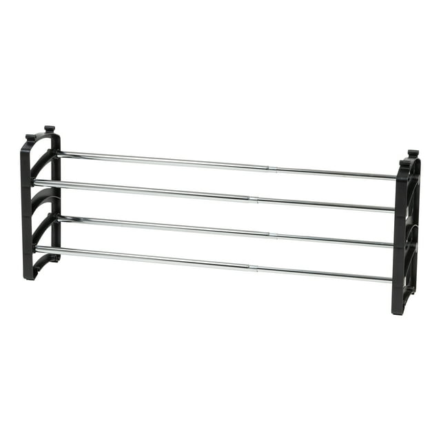 IRIS USA 2-Tier 10 Pair Slim Extendable and Stackable Metal Shoe Rack ...