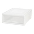 IRIS 22qt Plastic Clear Stackable Shallow Storage Drawers Chest Box ...