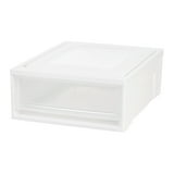 IRIS 22 Qt Plastic Clear Stackable Shallow Storage Drawers Chest Box ...
