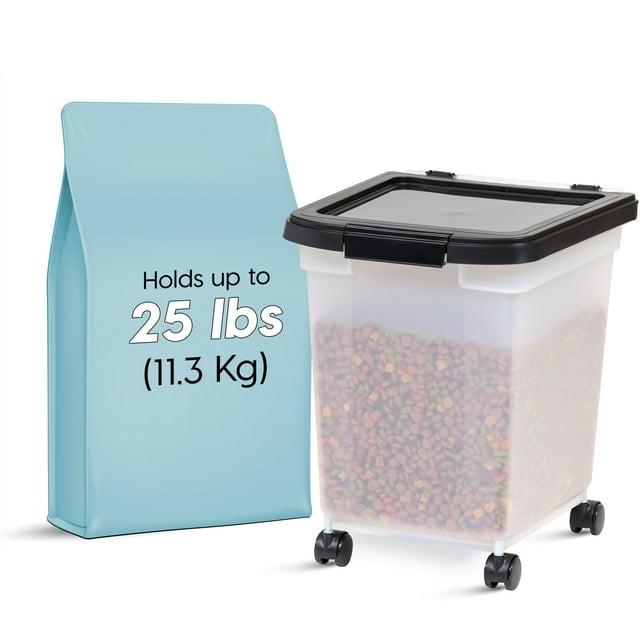 IRIS USA, 25 Lbs. Airtight Pet Food Container | Dog & Cat Food Storage ...