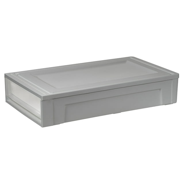 IRIS 27 Quart Under Bed Plastic Storage Box with Drawer, Gray - Walmart.com
