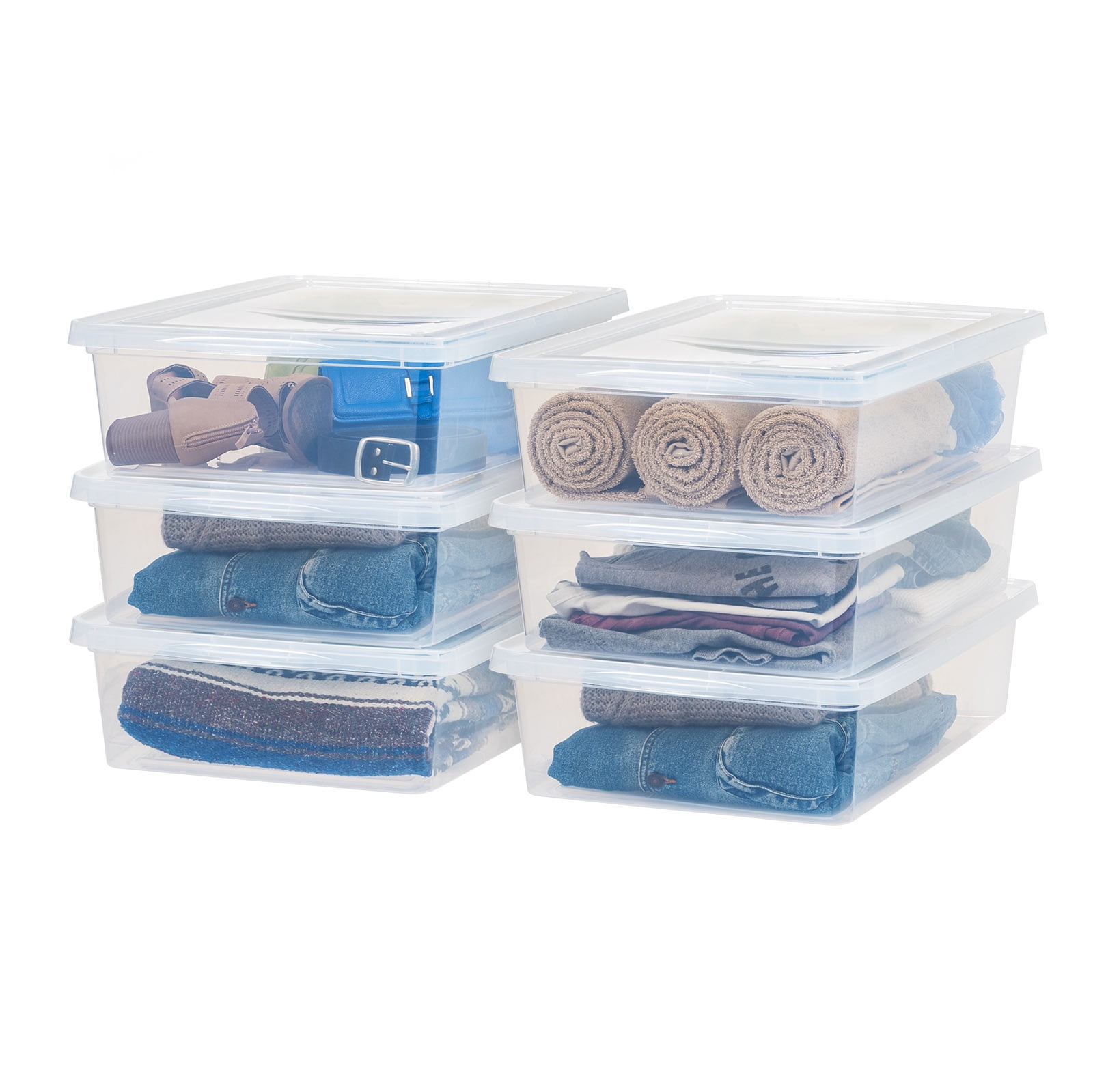 IRIS 28 Qt Clear Storage Box, BPA-Free Plastic Stackable Bin with Lid ...