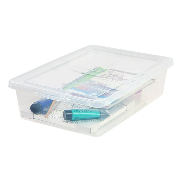 IRIS USA 28 Qt. Plastic Underbed Storage Bins with Lids, Clear ...