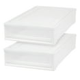 Iris Usa 2pack 27 5qt Plastic Under Bed Storage Containers With Sliding