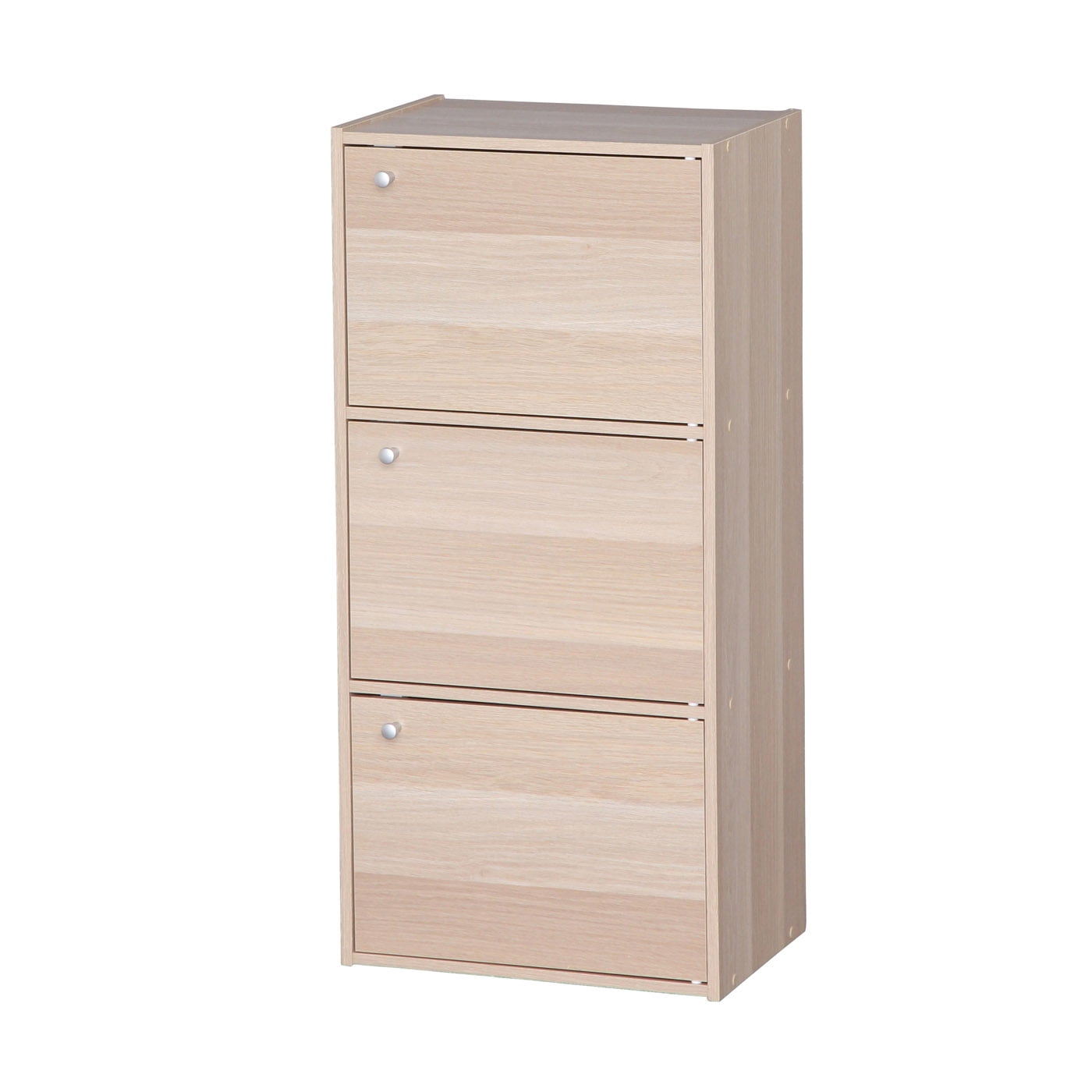 IRIS USA 3-Door Wood Storage Shelf, Light Brown - Walmart.com