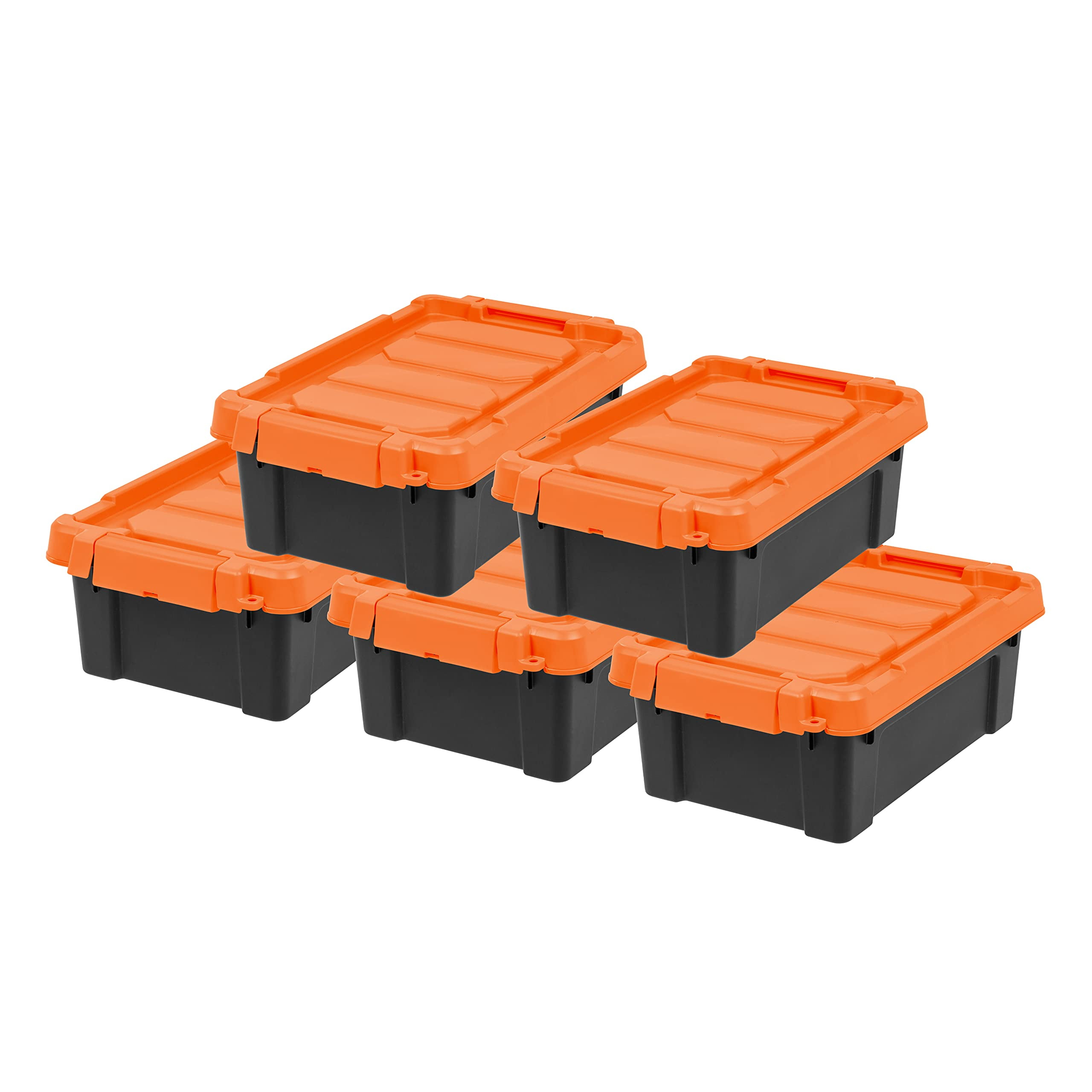 IRIS USA 3 Gallon Lockable Storage Bins with Lids, 5 Pack - Made in USA ...