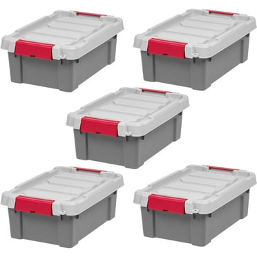 IRIS USA 3 Gallon Lockable Storage Bins with Lids, 5 Pack - Made in USA ...