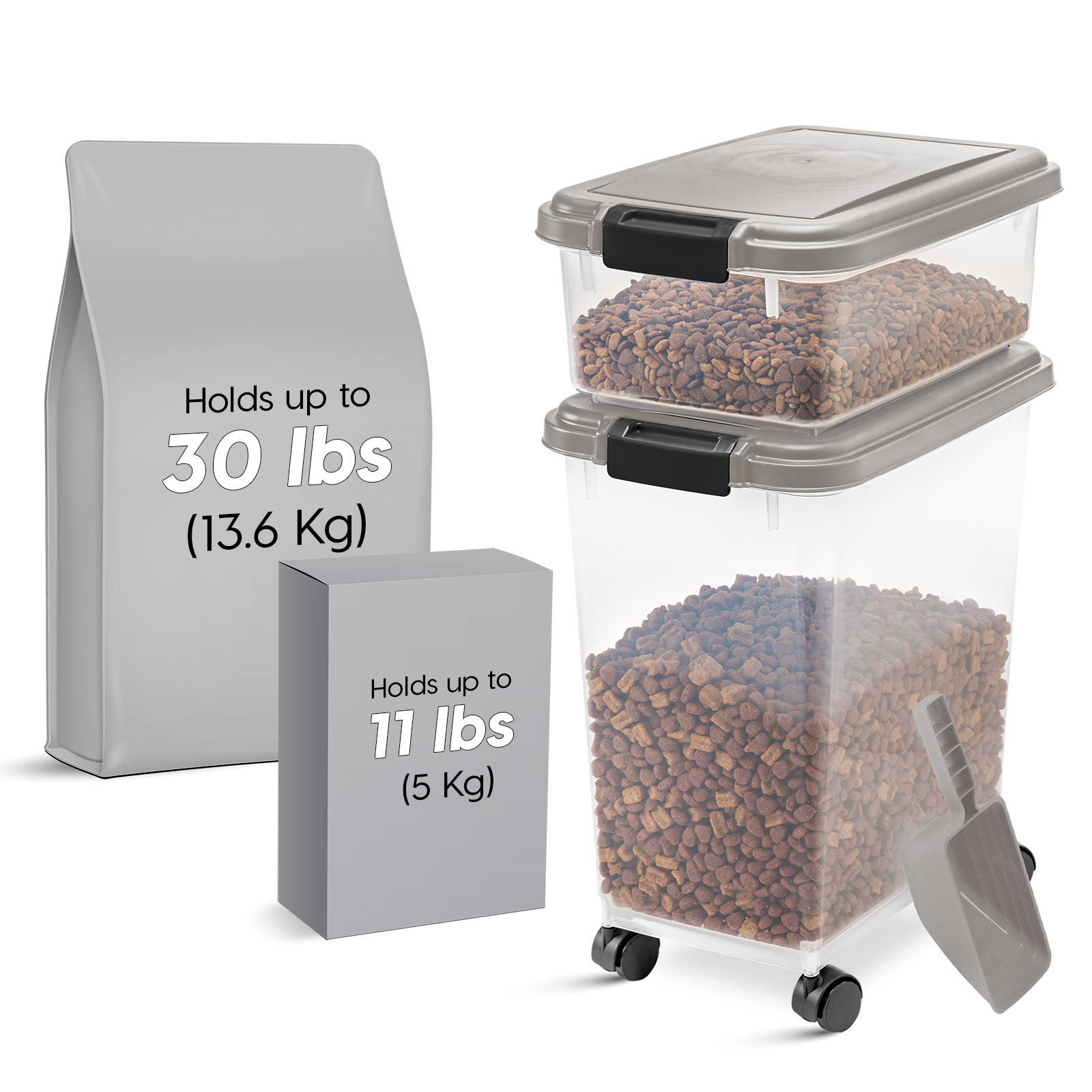 Van Ness 50 lb Pet Box: Dog Food Rolling Storage Container with Wheels ...