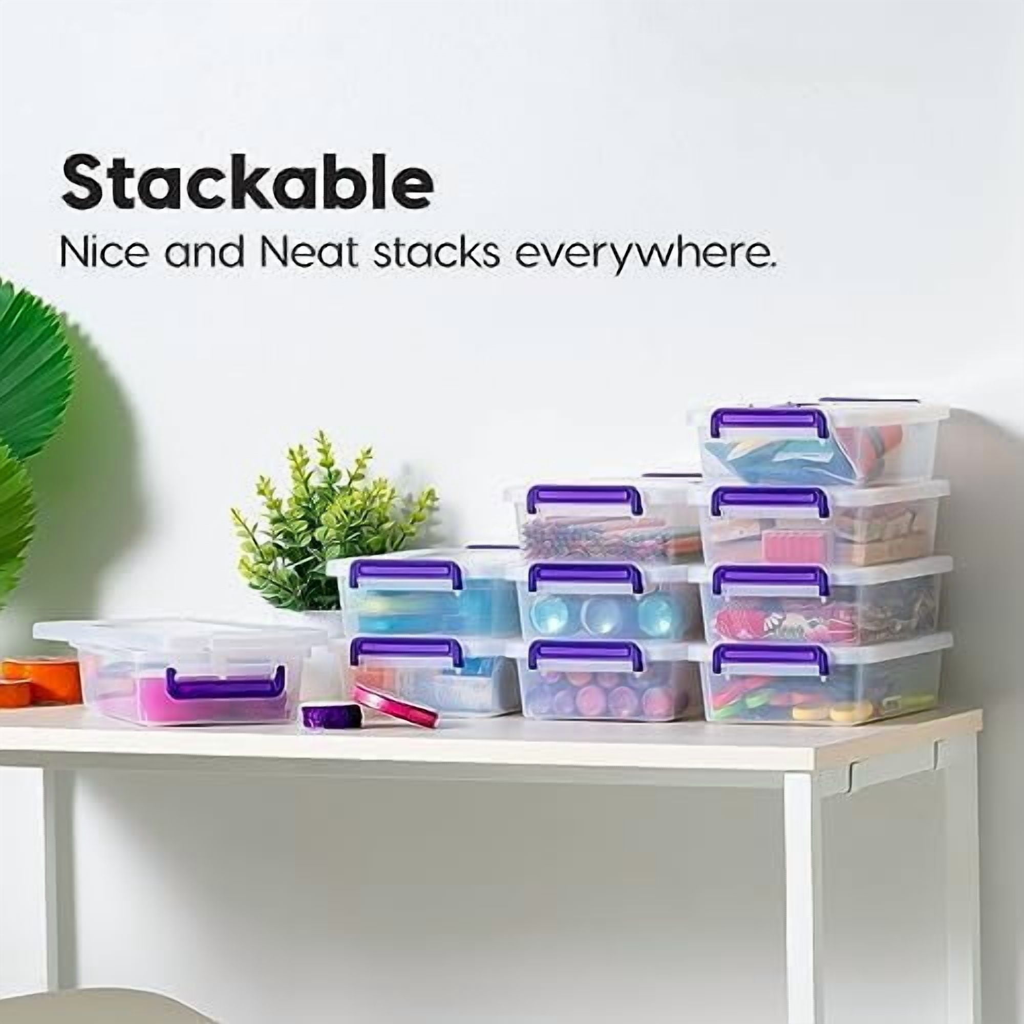 IRIS USA 3 Qt. Plastic Craft Storage Container Bins with Lids, 10 Pack ...