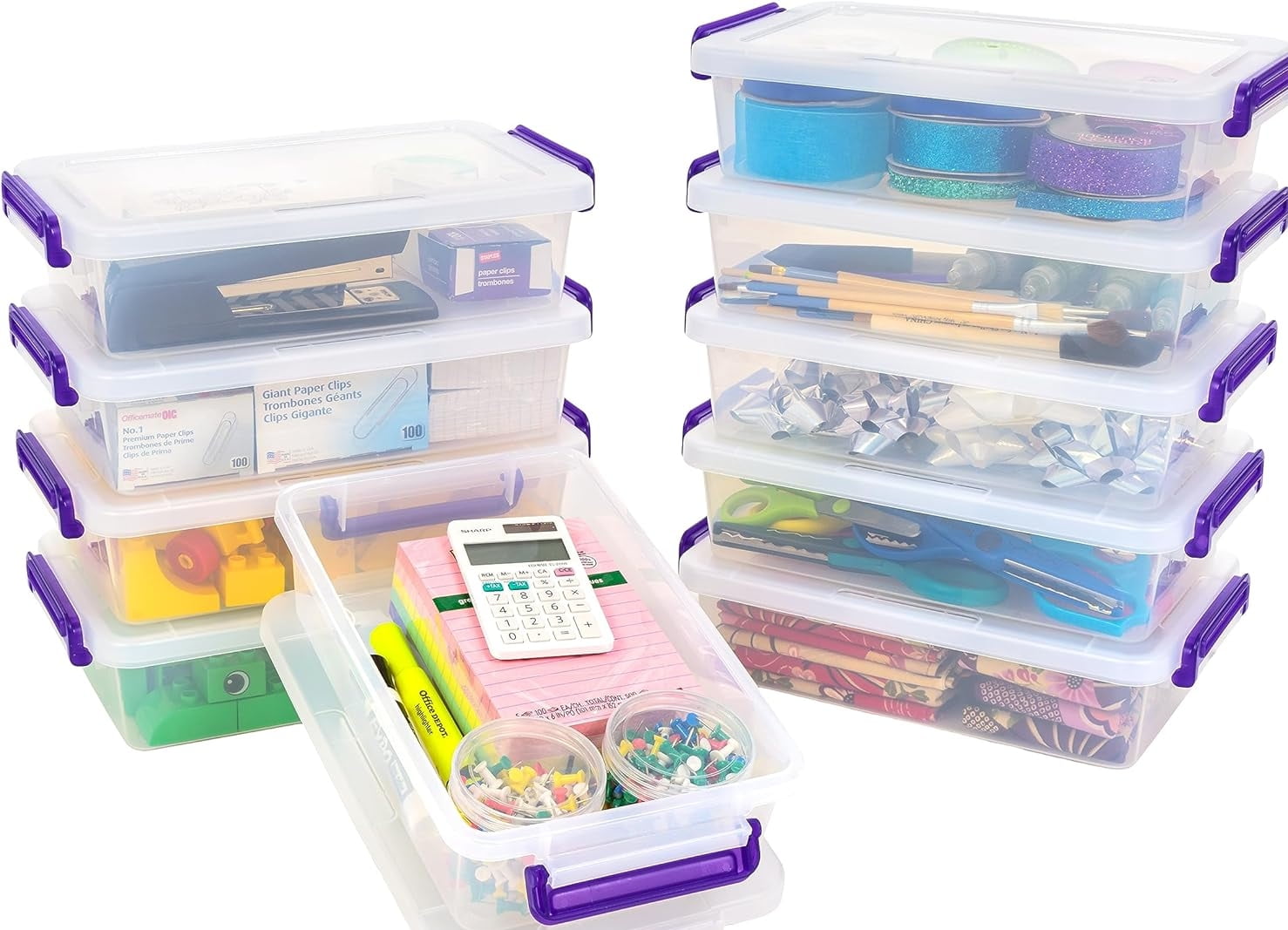 IRIS USA 3 Qt. Plastic Storage Bins with Lids, 10 Pack, Craft Storage ...