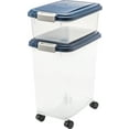 IRIS USA Dog Food Storage Container Combo, 30 lbs & 11 lbs, Stackable ...