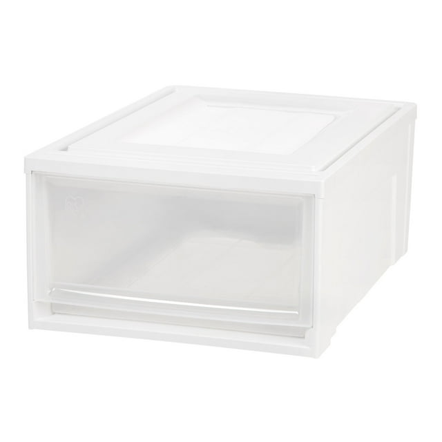 IRIS USA Stackable Plastic Bins, 31 Quart Medium Box Chest Drawer ...