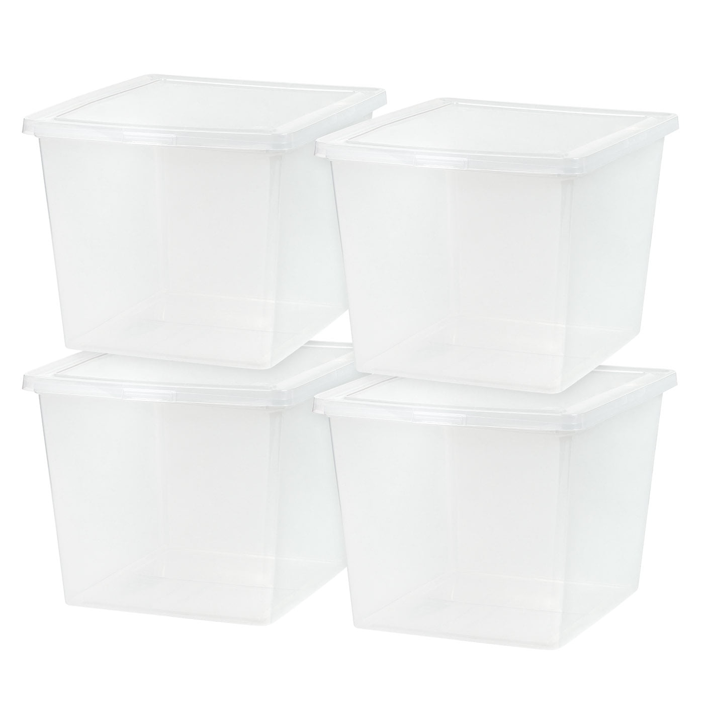IRIS USA 36 Qt Clear Storage Bin, 4 Pack, Stackable Plastic Containers ...
