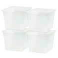 IRIS USA 36 Qt Clear Storage Bin, 4 Pack, Stackable Plastic Containers ...