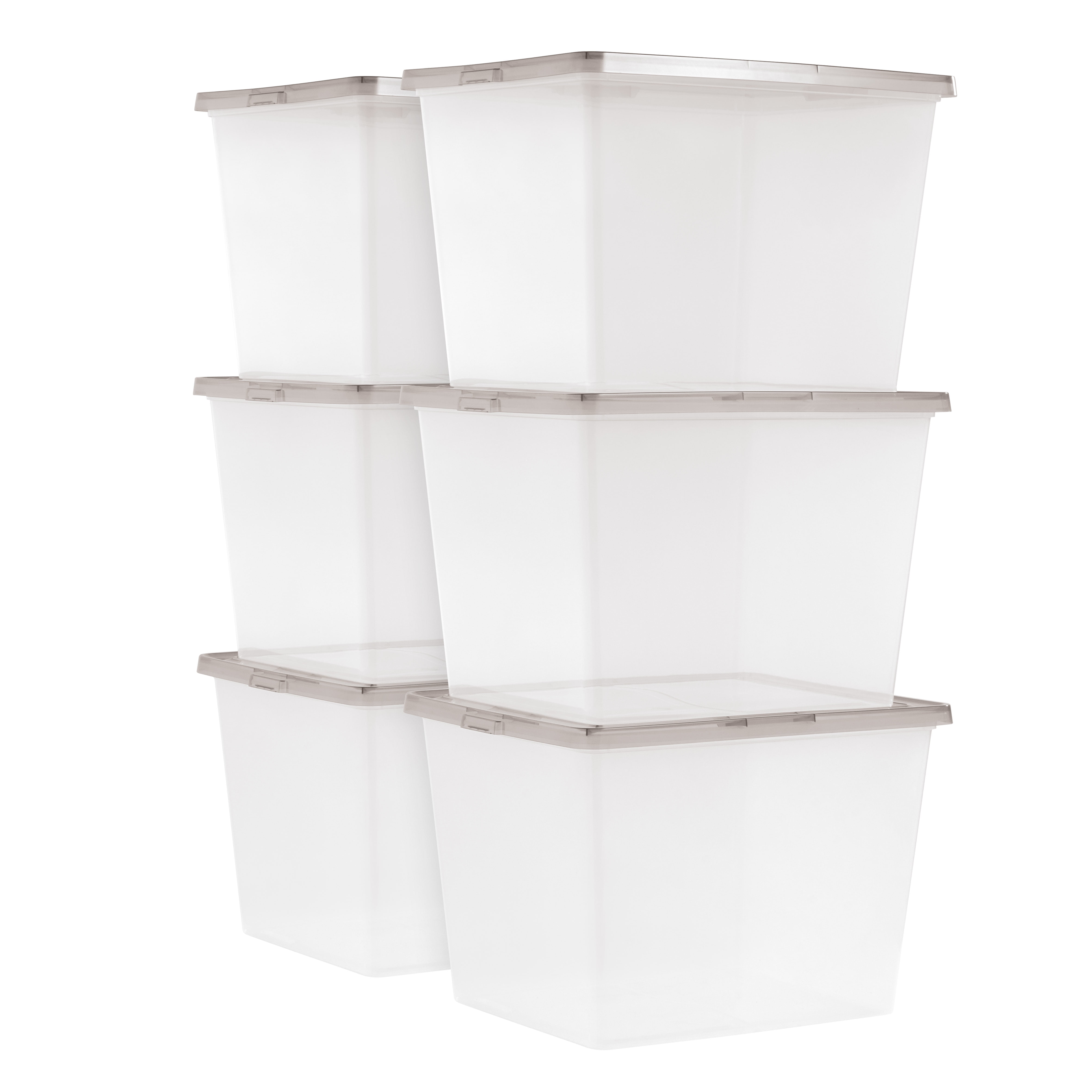 IRIS USA Large 36 Qt. Clear Plastic Storage Bins, Stackable Totes for ...