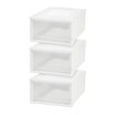 IRIS 22qt Plastic Clear Stackable Shallow Storage Drawers Chest Box ...